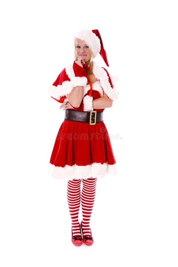 Santas Helper Happy Standing Stock Photo - Image of pretty, female ...