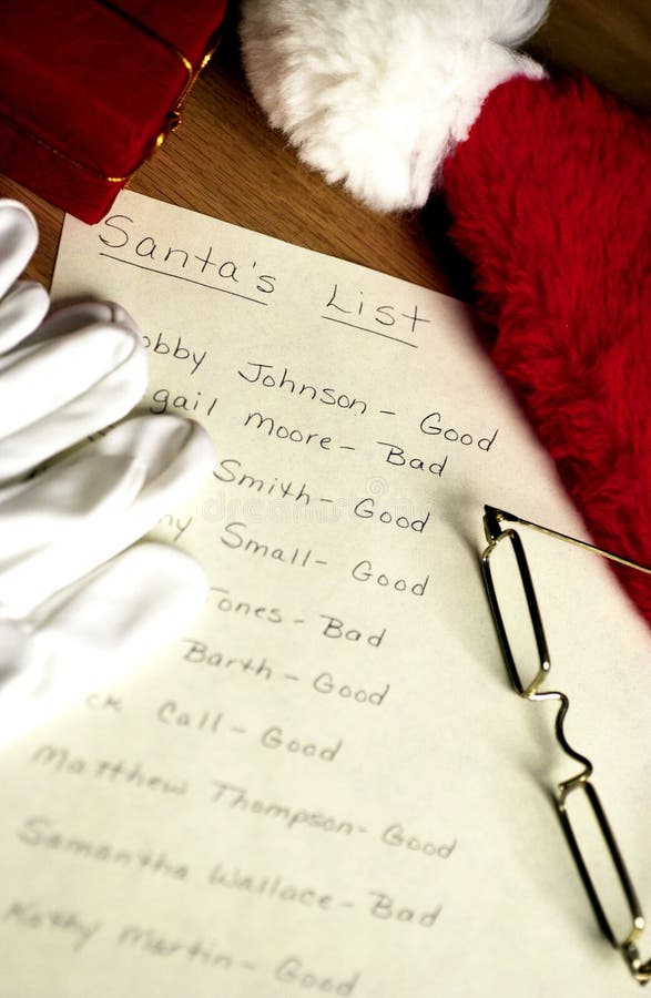 Santa Checking the List stock photo. Image of place, holidays - 7590120