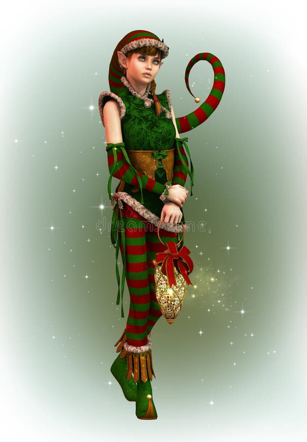 Santas Little Helper Elsie, 3d CG Stock Illustration - Illustration of ...