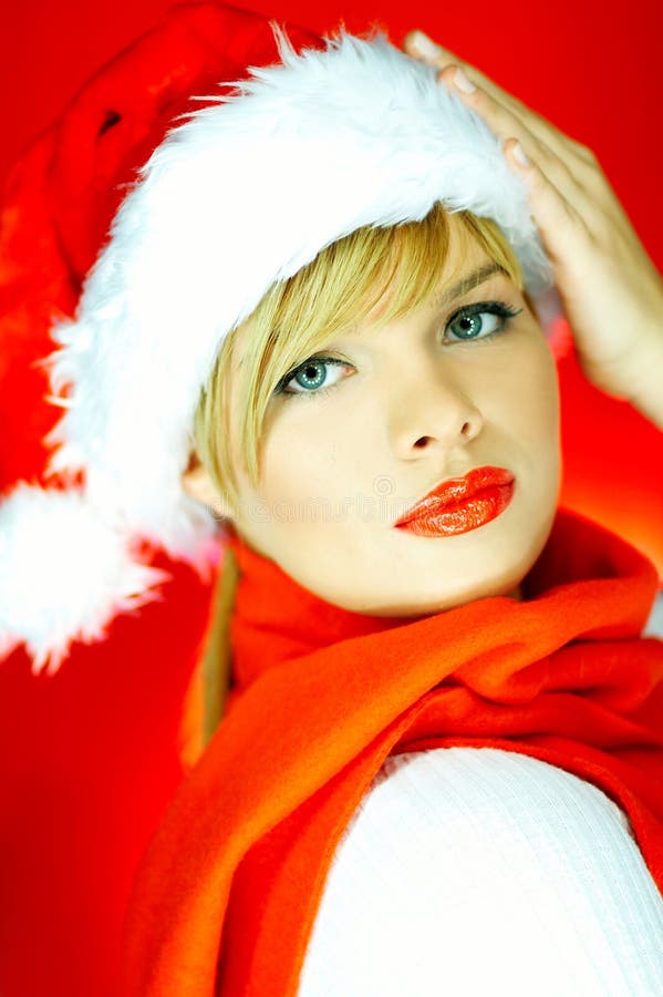 Santas Woman stock image. Image of young, eyelashes, glamour - 1510309