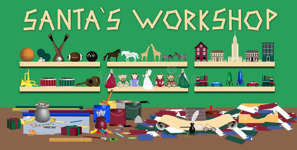 Santas Workshop Stock Illustrations – 1,026 Santas Workshop Stock ...