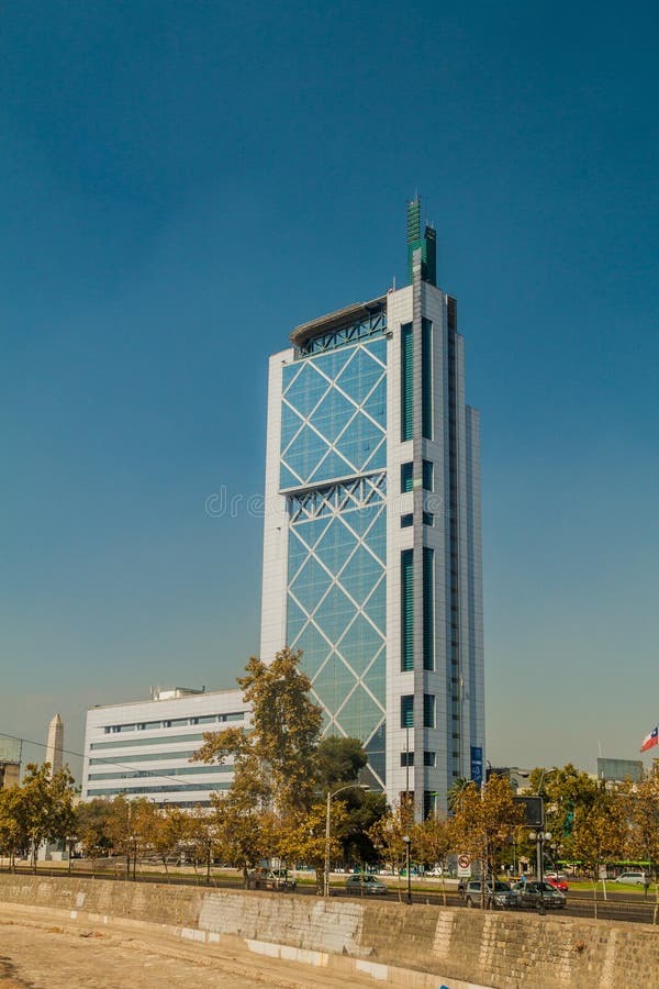 SANTIAGO, CHILE - MARCH 28, 2015: Torre Telefonica Telefonica Tower Building in Santiago De Chil ...