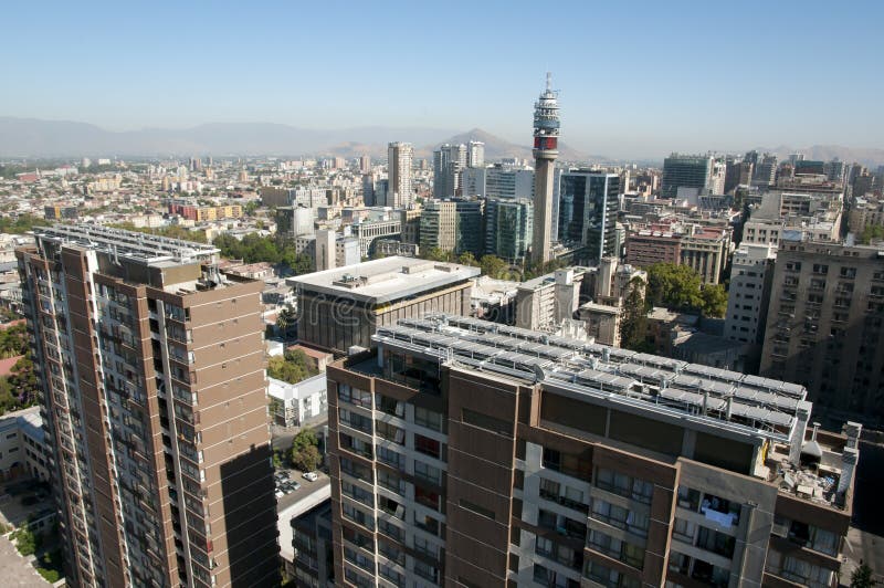 Santiago City Center - Chile Stock Image - Image of cityscape, chile ...