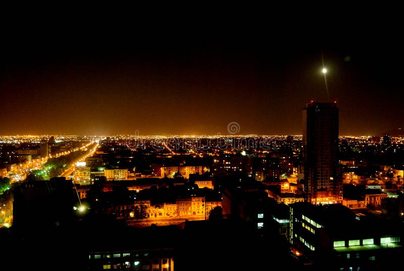 Santiago de Chile at night stock image. Image of america - 238140727