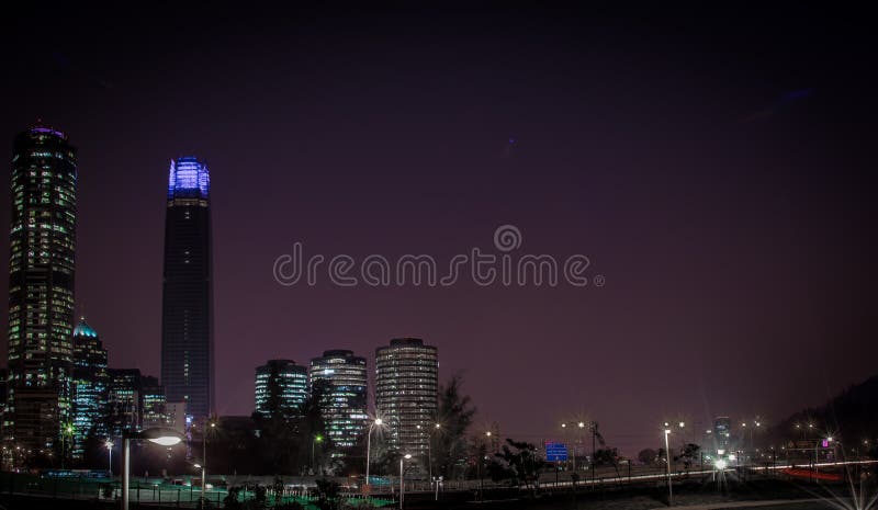 Santiago de chile night stock image. Image of vitacura - 58673147