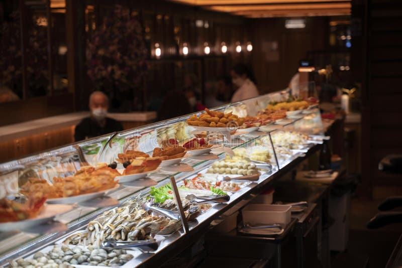 Beautiful View of a Typical Spanish Tapas Bar in Santiago De Compostela ...
