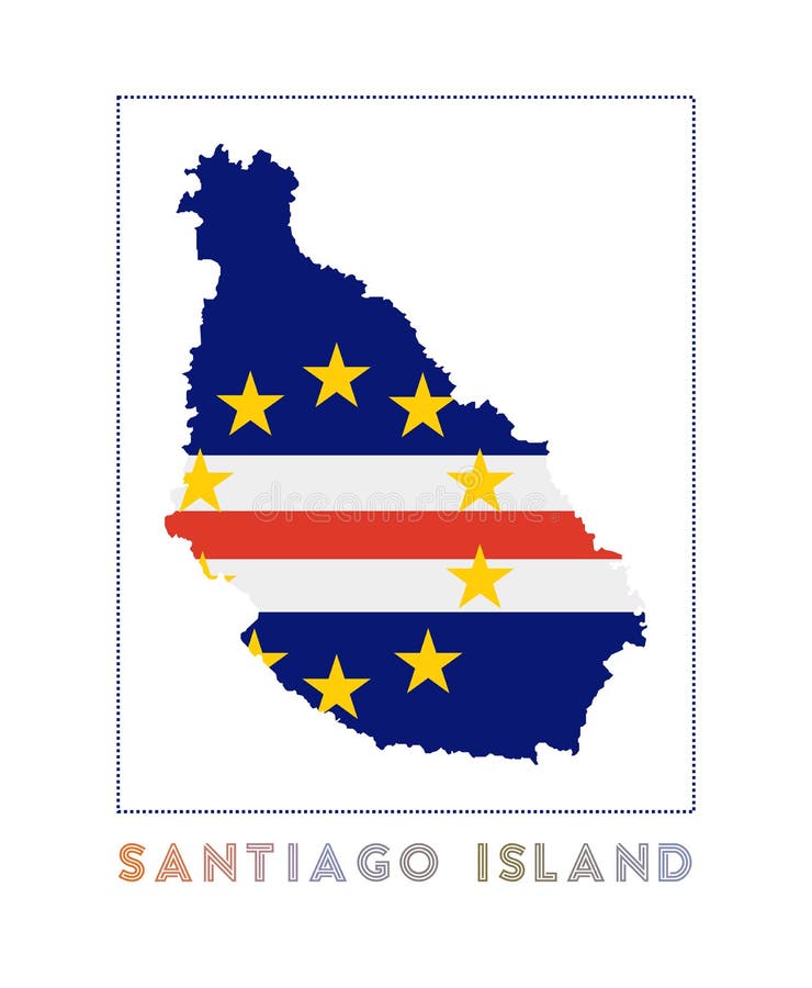 Santiago Island Logo. Map of Santiago Island with. Stock Vector ...