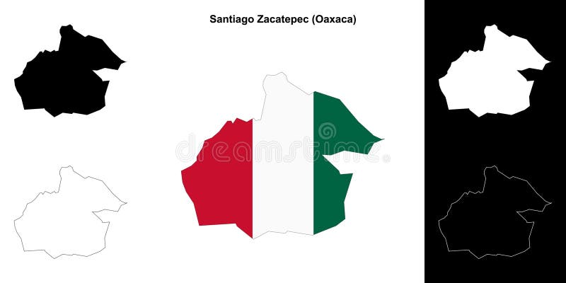 Santiago Zacatepec Outline Map Stock Vector - Illustration of zacatepec ...