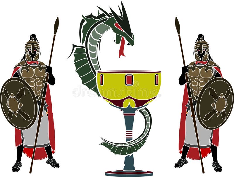 Santo Graal e guardiães ilustração do vetor. Ilustração de potência ...