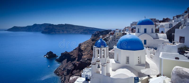 Santorini Blue stock image. Image of greece, building - 92503769