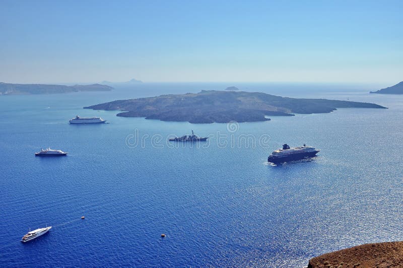 Caldera View from Oia Village, Santorini Greece Stock Image - Image of ...