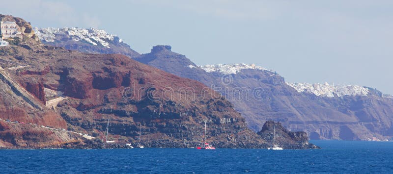 Santorini cliffs. stock photo. Image of panorama, attractions - 240892986