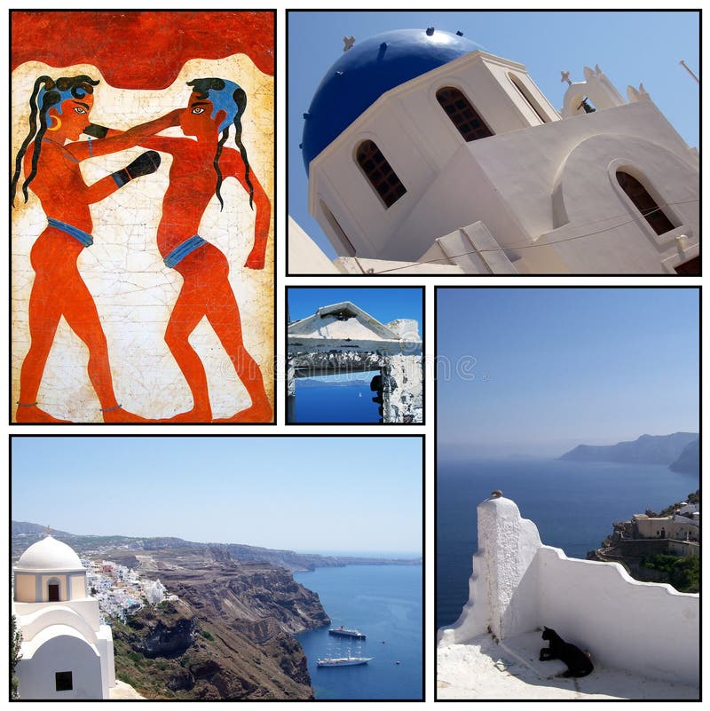 Landmark Collage of Greece stock image. Image of amphitheater - 23778913