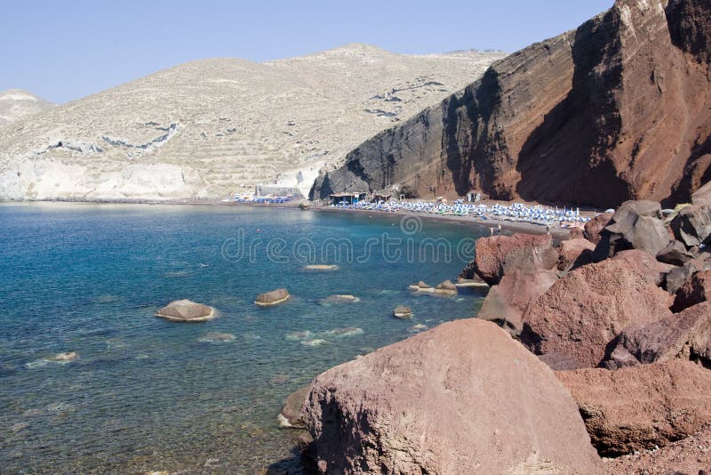 Red Beach, Santorini editorial stock photo. Image of famous - 15811118