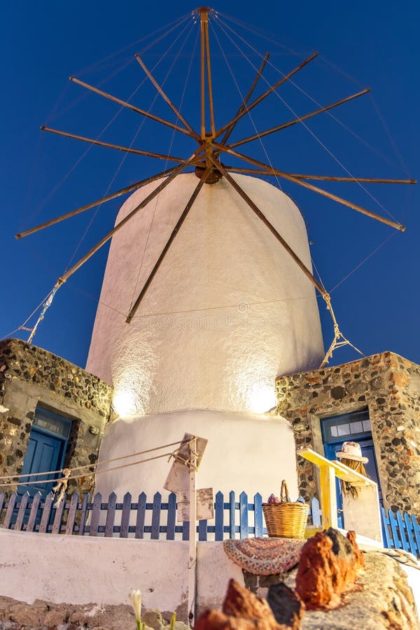 Santorini, Greece - October 15, 2024: Iconic Windmill in Santorini at ...