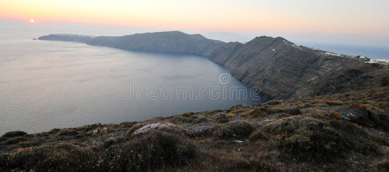Santorini Island Caldera, Greece Stock Photo - Image of panorama ...