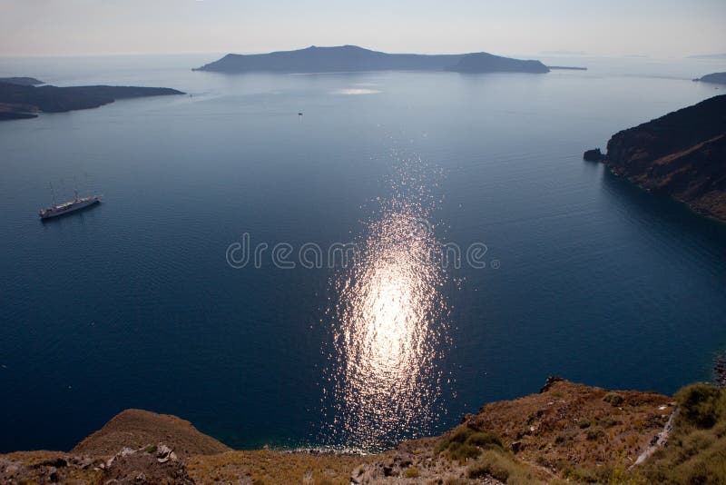 Santorini Island, Caldera View Stock Photo - Image of island, aegean ...