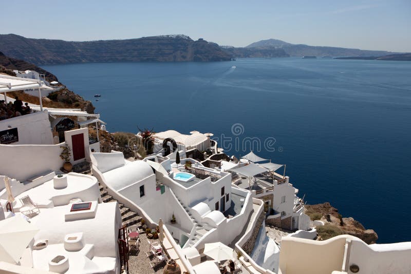 Santorini Island, Caldera View Stock Image - Image of summer, aegean ...