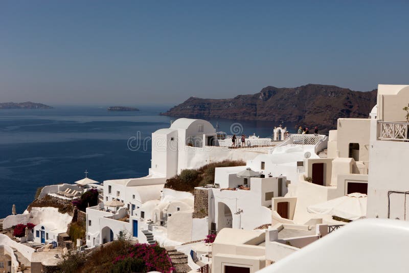 Santorini Island, View of the Caldera from the Village of Oia. Stock ...