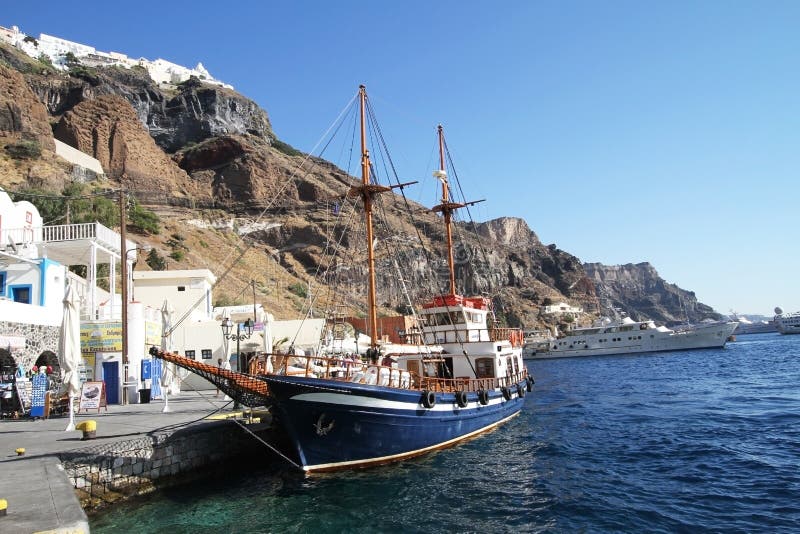 Santorini Old Port - Greek Islands Editorial Stock Photo - Image of ...