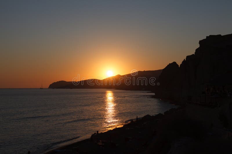 Santorini Sunset stock image. Image of islands, rock - 89603525
