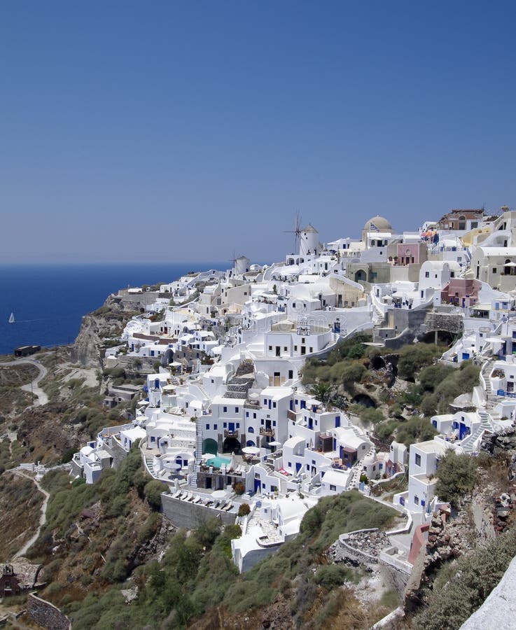 Santorini view stock image. Image of hotel, cyclades - 15183209