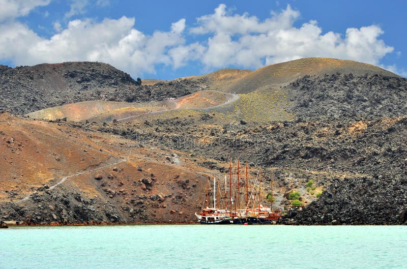 Santorini Volcano in Greece Stock Photo - Image of crater, landscape ...