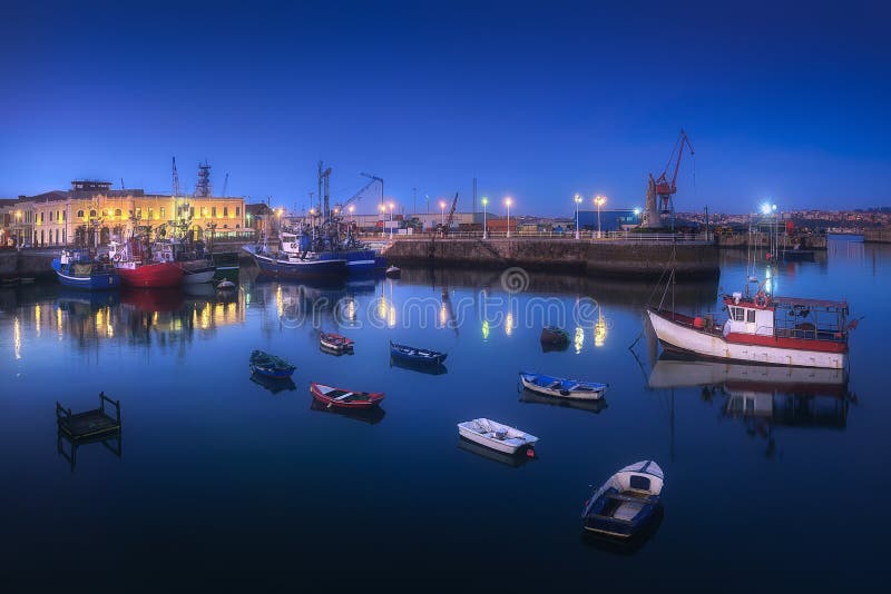 Port at night stock photo. Image of maritime, port, harbour - 23998