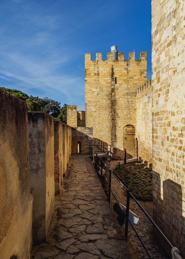 Sao Jorge Castle in Lisbon editorial stock photo. Image of outdoors ...