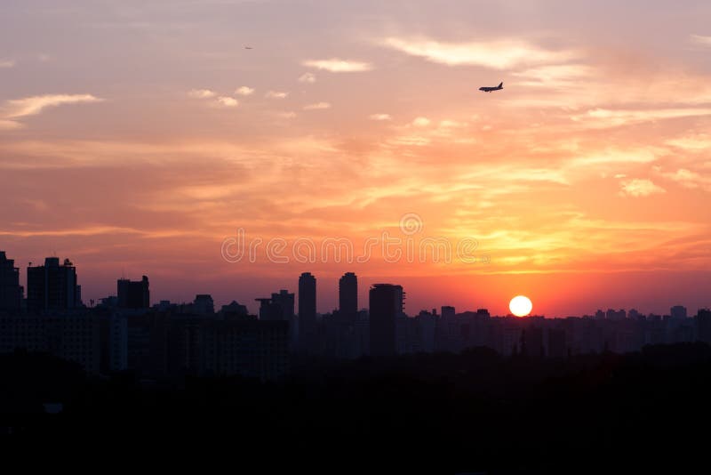 Sao Paulo Sunset, El Brasil. Imagen de archivo - Imagen de verano ...