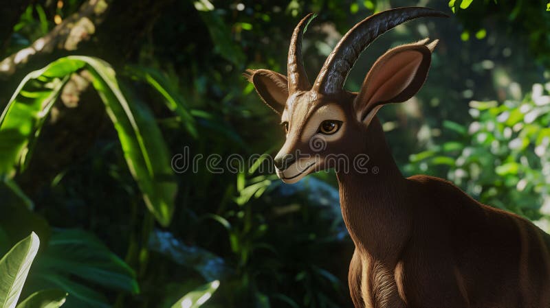 Saola AI generated stock image. Image of generated, grazing - 359101189