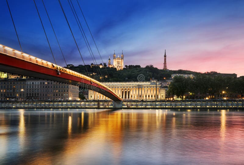 Saone river Lyon, France. stock image. Image of famous - 54102409