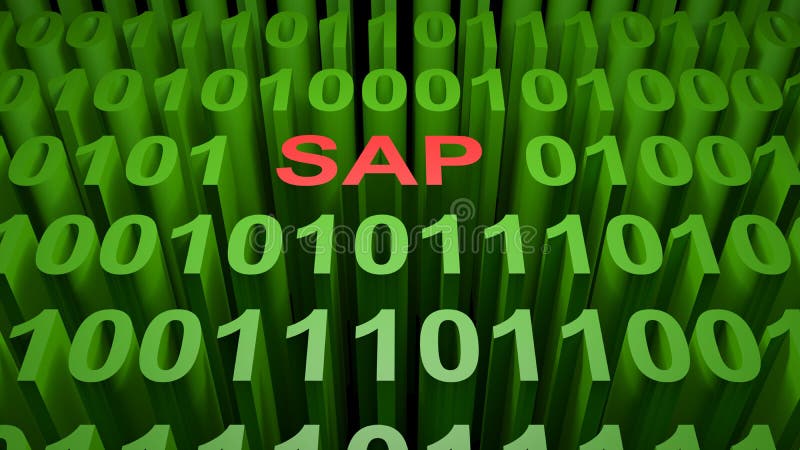 SAP in the Binary Code - 3D Rendering Stock Illustration - Illustration ...