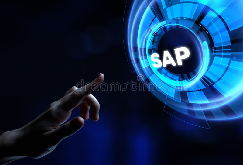 SAP Business Process Automation Software System on Virtual Screen Stock ...