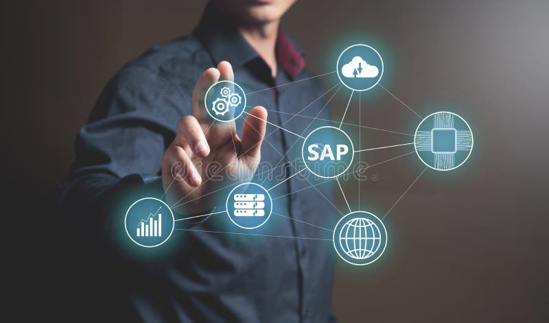 Sap E Iconos En Una Pantalla Virtual Imagen de archivo - Imagen de ...