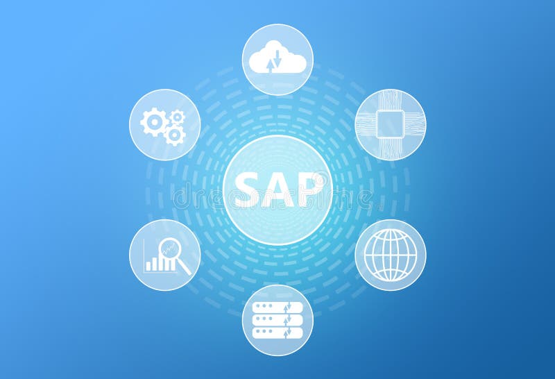 SAP and Icons on the Screen Stock Illustration - Illustration of ...