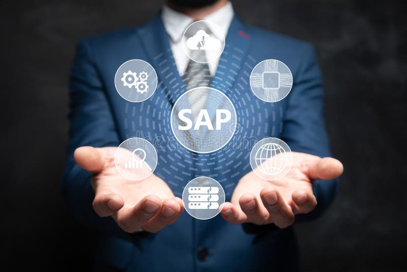 SAP and Icons on the Screen Stock Photo - Image of process, corporate ...