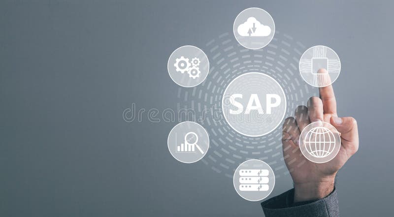 SAP and Icons on the Screen Stock Image - Image of computer, service ...