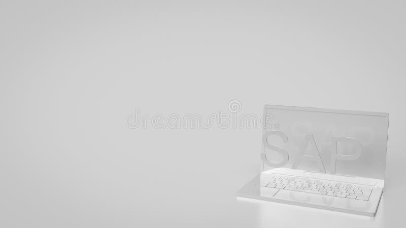 The Sap on Notebook for Technology Concept 3d Rendering Stock ...