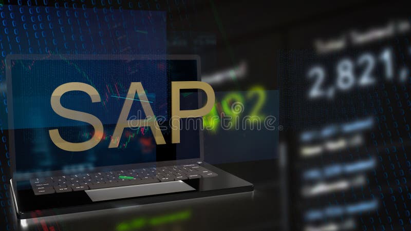 The Sap on Notebook for Technology Concept 3d Rendering Stock ...