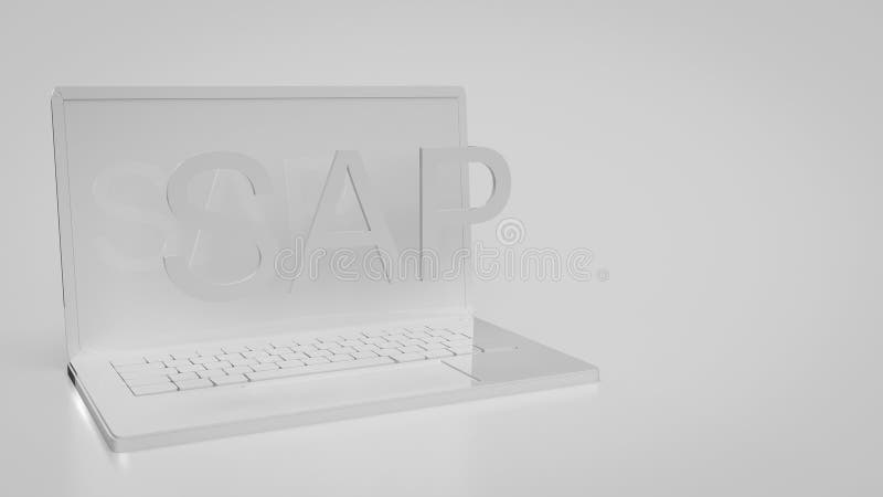 The Sap on Notebook for Technology Concept 3d Rendering Stock ...