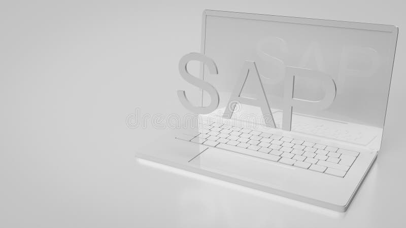 The Sap on Notebook for Technology Concept 3d Rendering Stock ...