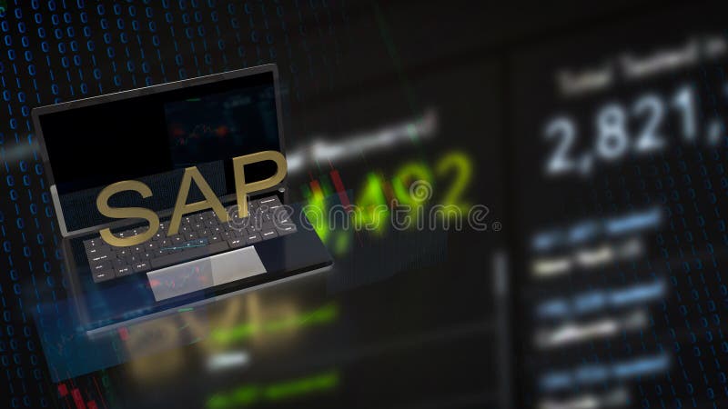 The Sap on Notebook for Technology Concept 3d Rendering Stock ...