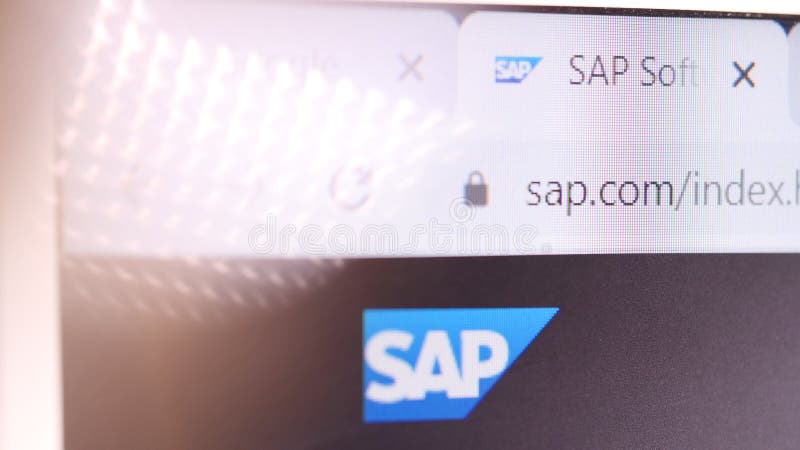 SAP SE Website Address in Browser and Logo on the Computer Screen ...