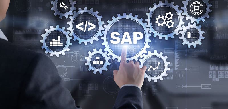 SAP System Software Automation Concept on Virtual Screen Stock Photo ...