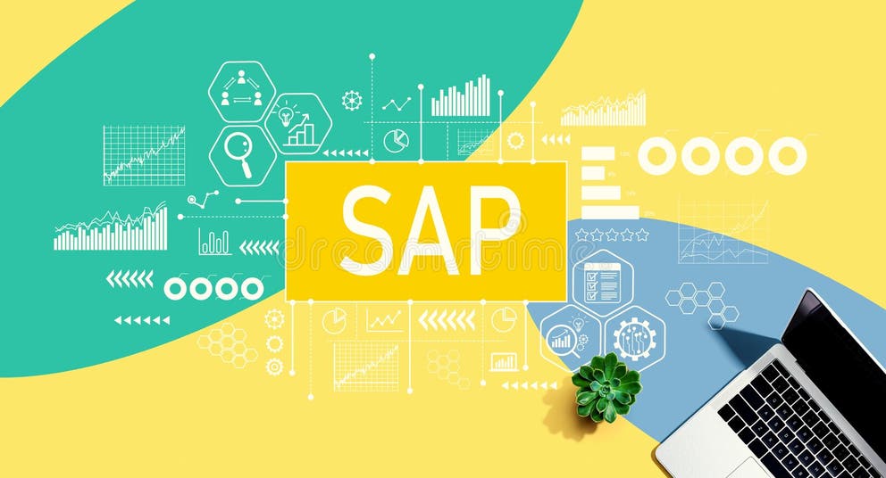 SAP Theme with a Laptop Computer Stock Photo - Image of digital ...