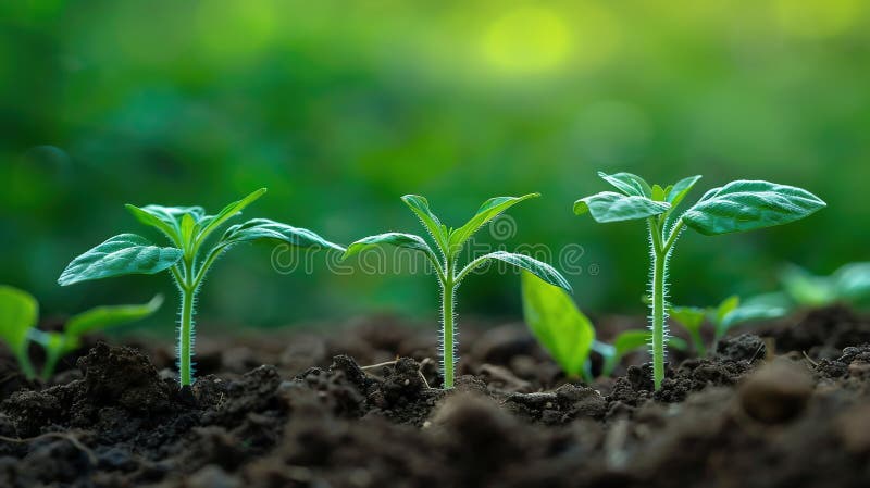 A Sapling Growing in the Middle of the Forest. Stock Image - Image of ...