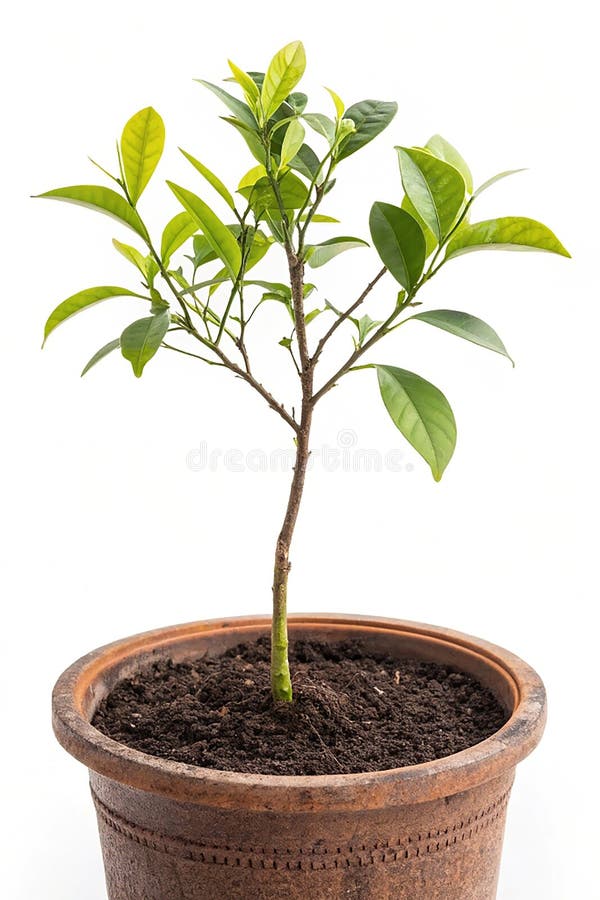 Mandarin Tree Sapling stock illustration. Illustration of nutrition ...