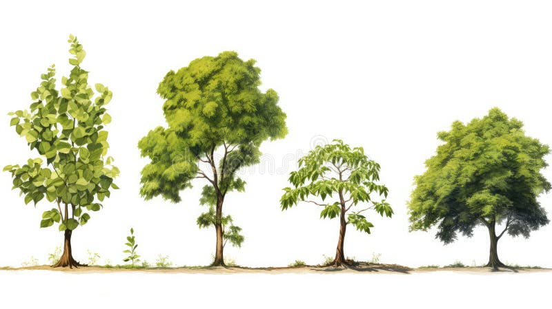 Sapling Stages of Tree Growth Stock Illustration - Illustration of life ...