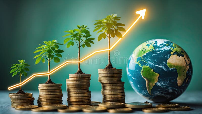 Saplings of Increasing Size Economic Grow Chart Stock Illustration ...